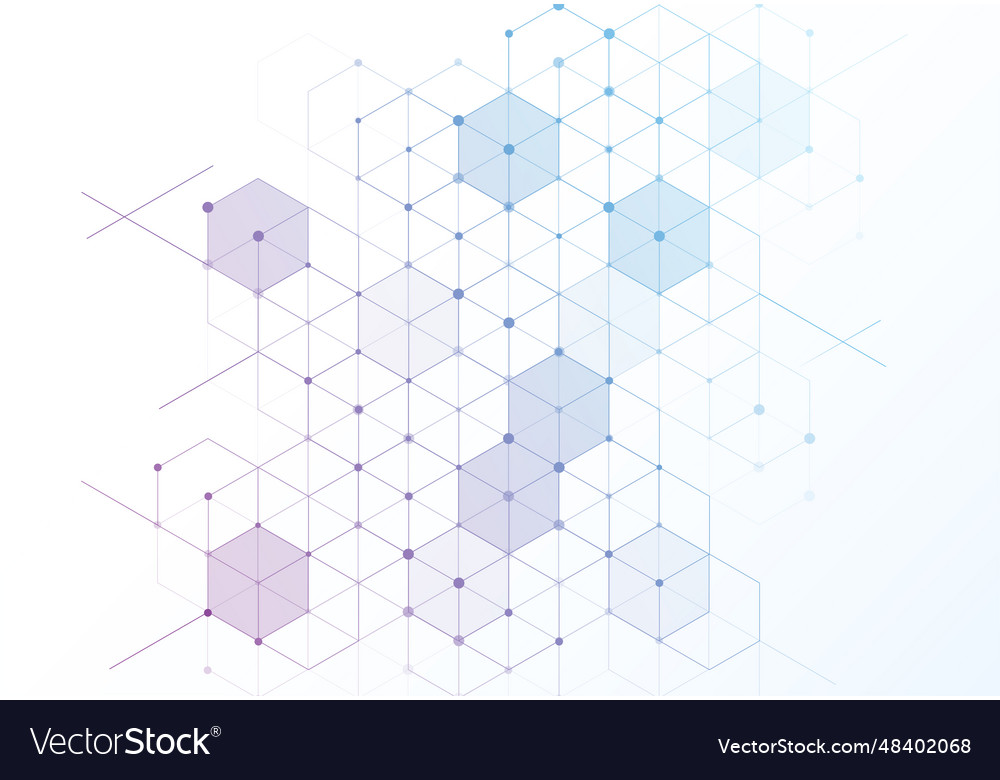 Abstract Hexagonal Molecular Structures Royalty Free Vector