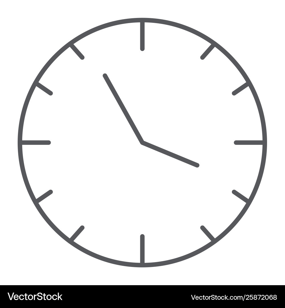Clock thin line icon time and hour watch sign Vector Image