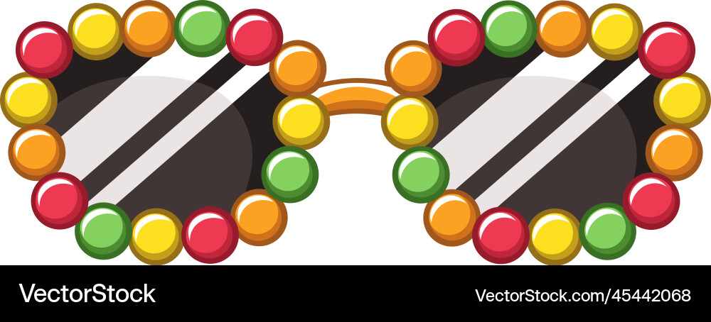 Colorful round candy frame sunglasses clipart Vector Image