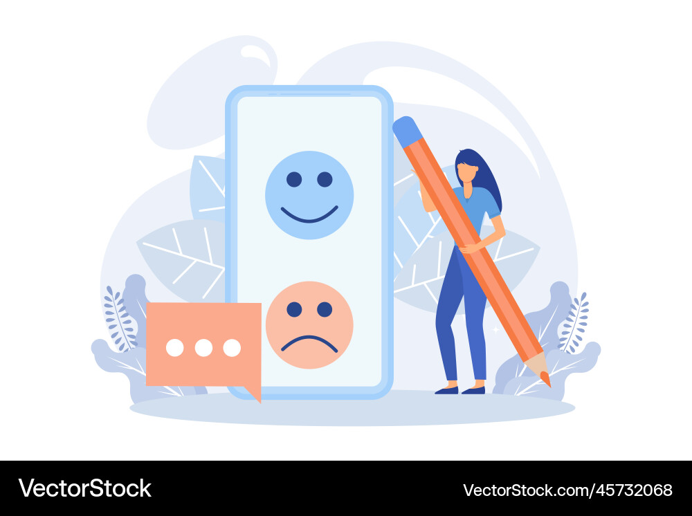 Feedback and survey set people characters giving Vector Image