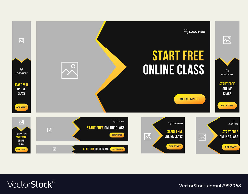 Free class learning web banner Royalty Free Vector Image