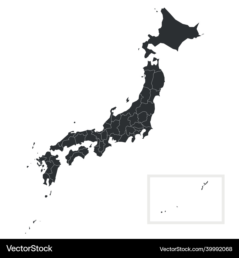 Japan - map of prefectures Royalty Free Vector Image