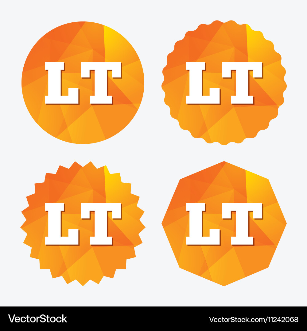 Lithuanian language sign icon lt translation Vector Image