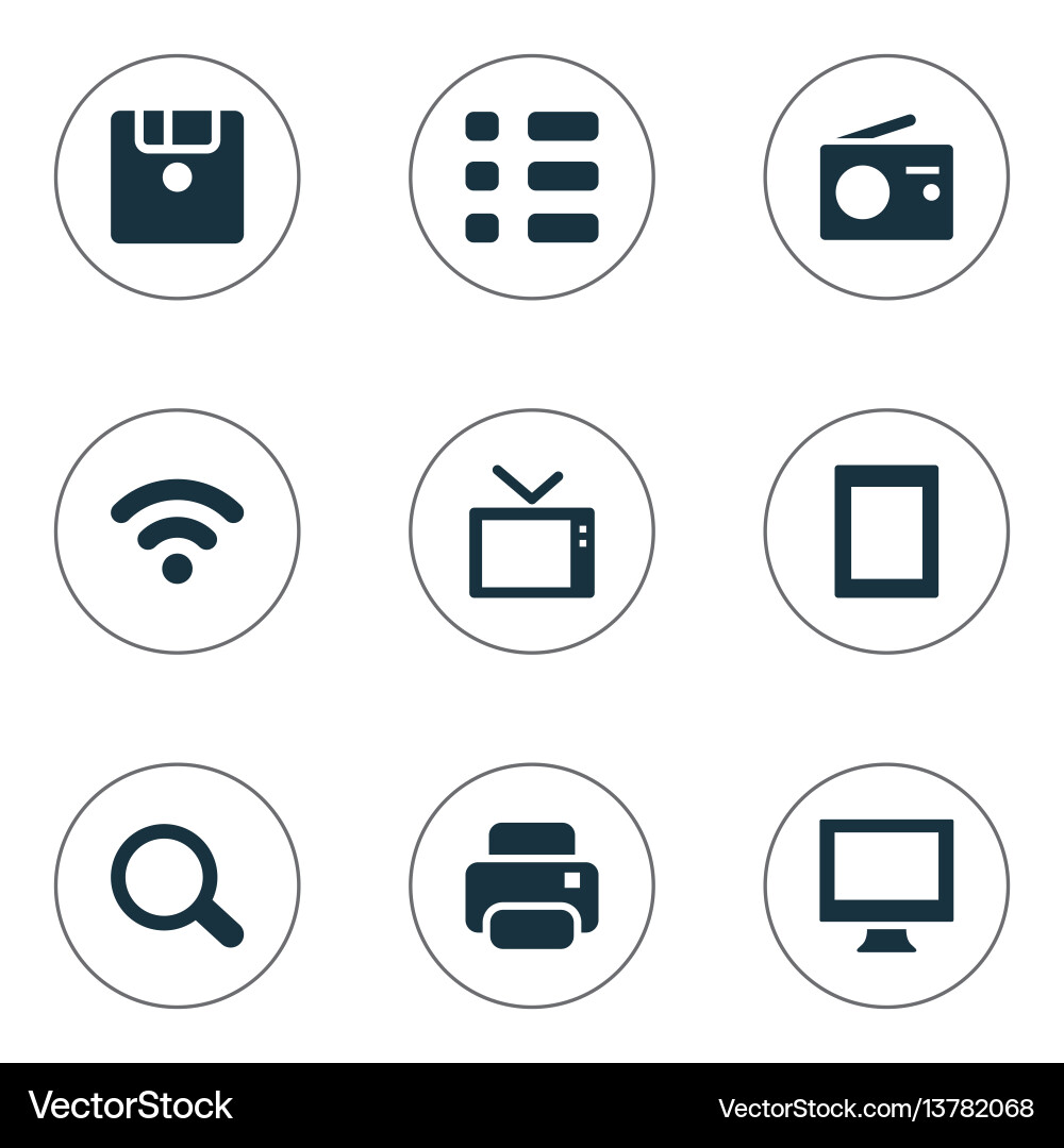 Set of simple device icons Royalty Free Vector Image