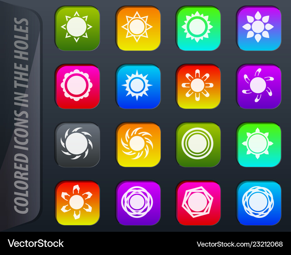 Set of sun icons Royalty Free Vector Image - VectorStock