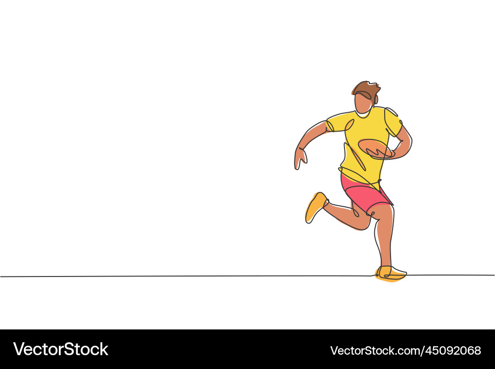 Single continuous line drawing of young agile Vector Image