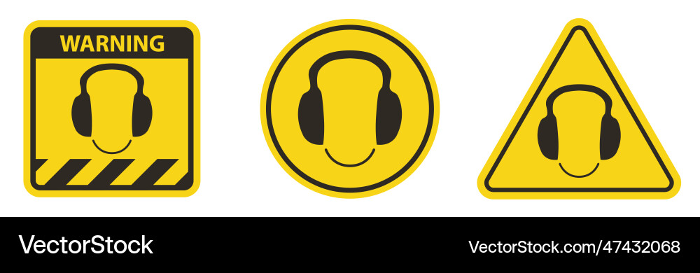 Symbol wear ear protection sign isolate on white Vector Image