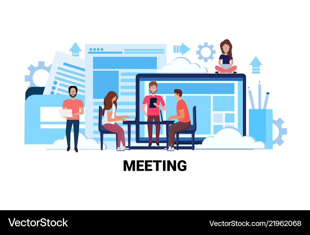 Team brainstorming business meeting concept Vector Image