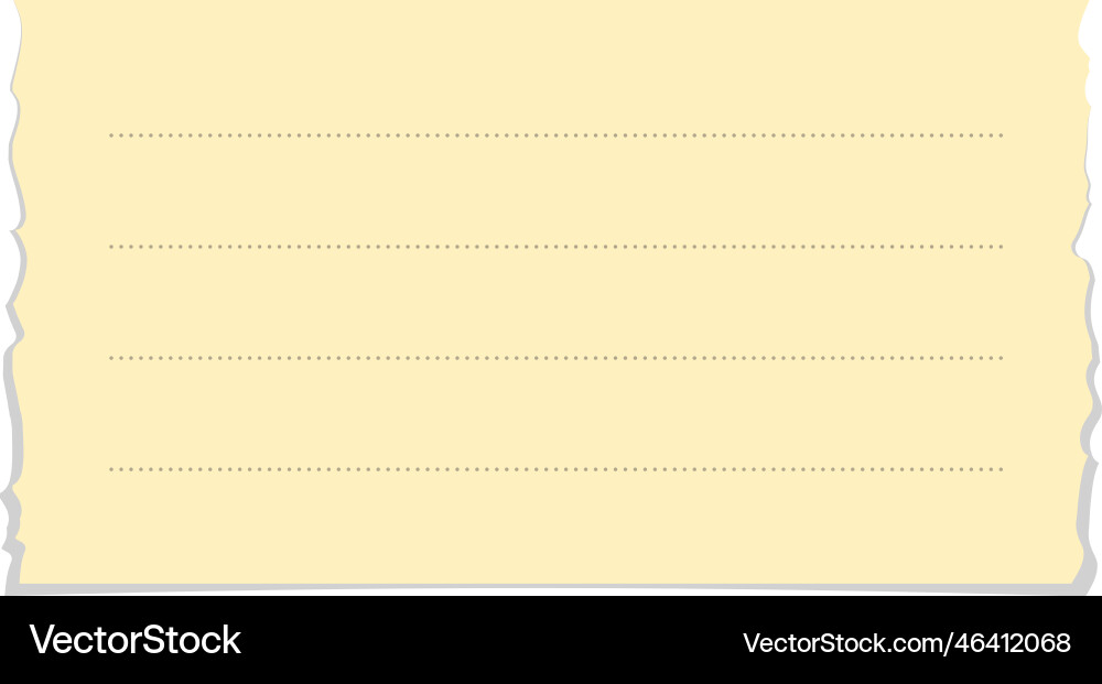 Torn yellow sticky note ripped office memo paper Vector Image