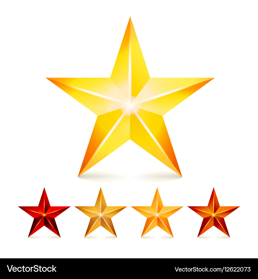 Achievement star set decoration realistic Vector Image