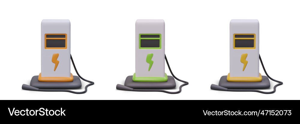Car charging stations of different colors Vector Image