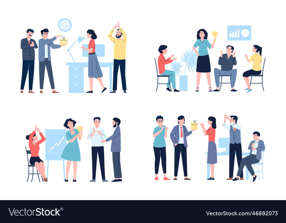 Colleagues clapping and congratulation applaud Vector Image