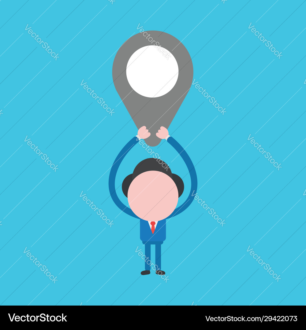 Concept businessman character holding up map Vector Image