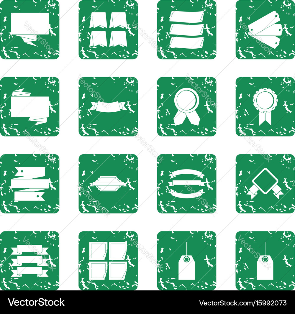 Different colorful labels icons set grunge Vector Image