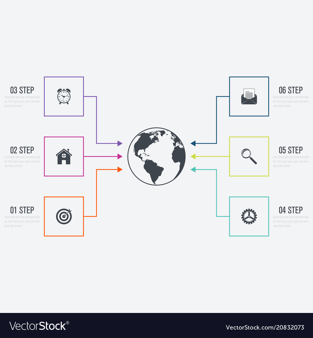 Infographics 6 options Royalty Free Vector Image