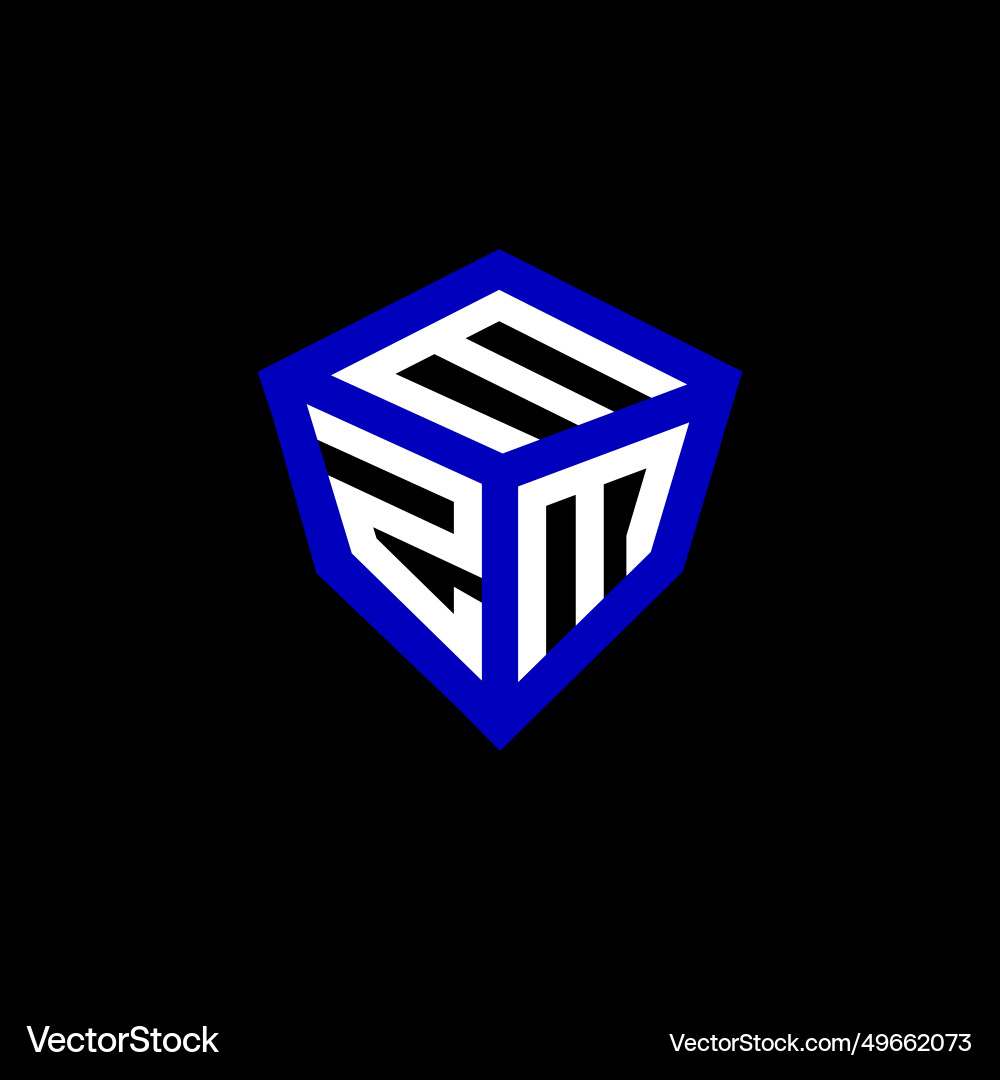 Mzm letter logo design simple and modern Vector Image