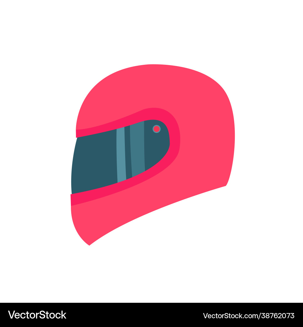 Pink motorcycle helmet with strips on a white Vector Image