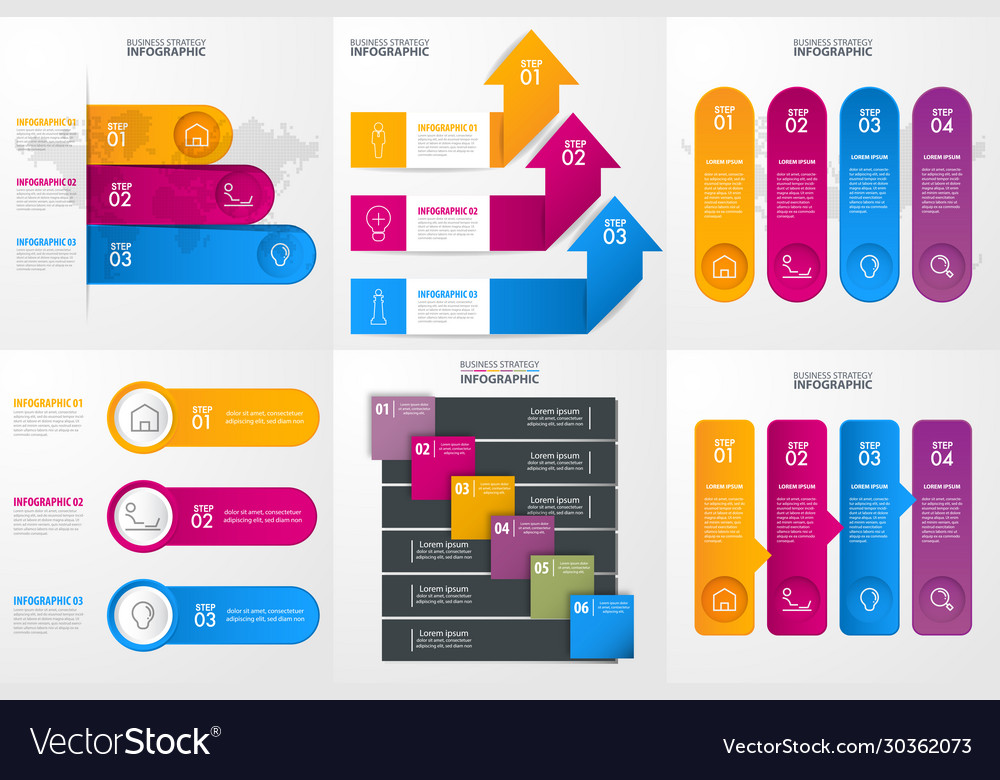 Set business infographics design template Vector Image