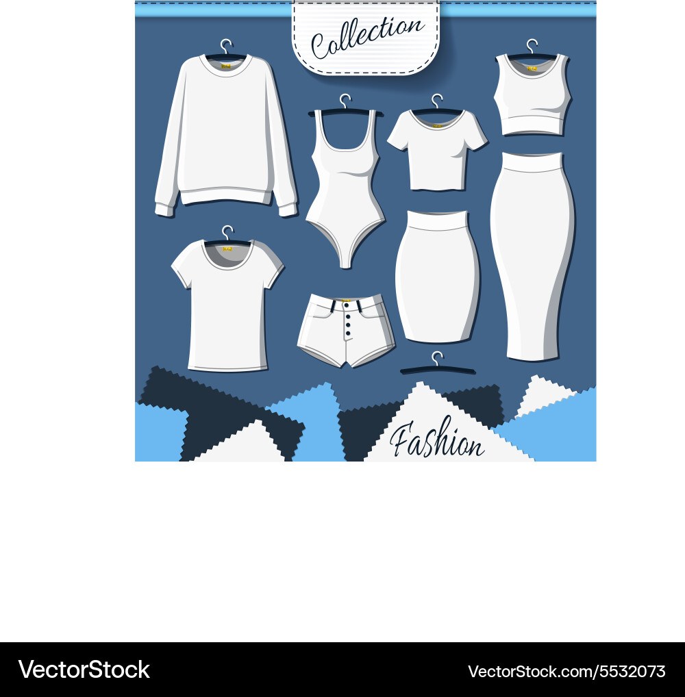 Set of white clothes to create design on dark Vector Image