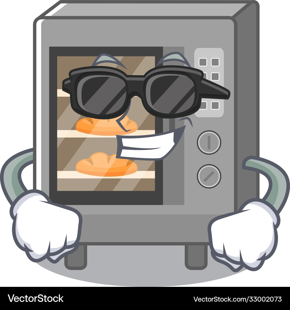 Super cool oven cake character wearing black Vector Image