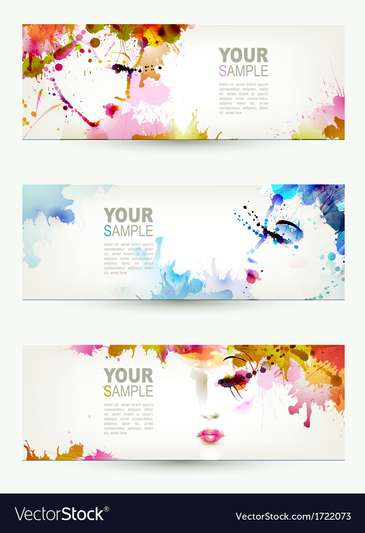 Three headers Royalty Free Vector Image - VectorStock