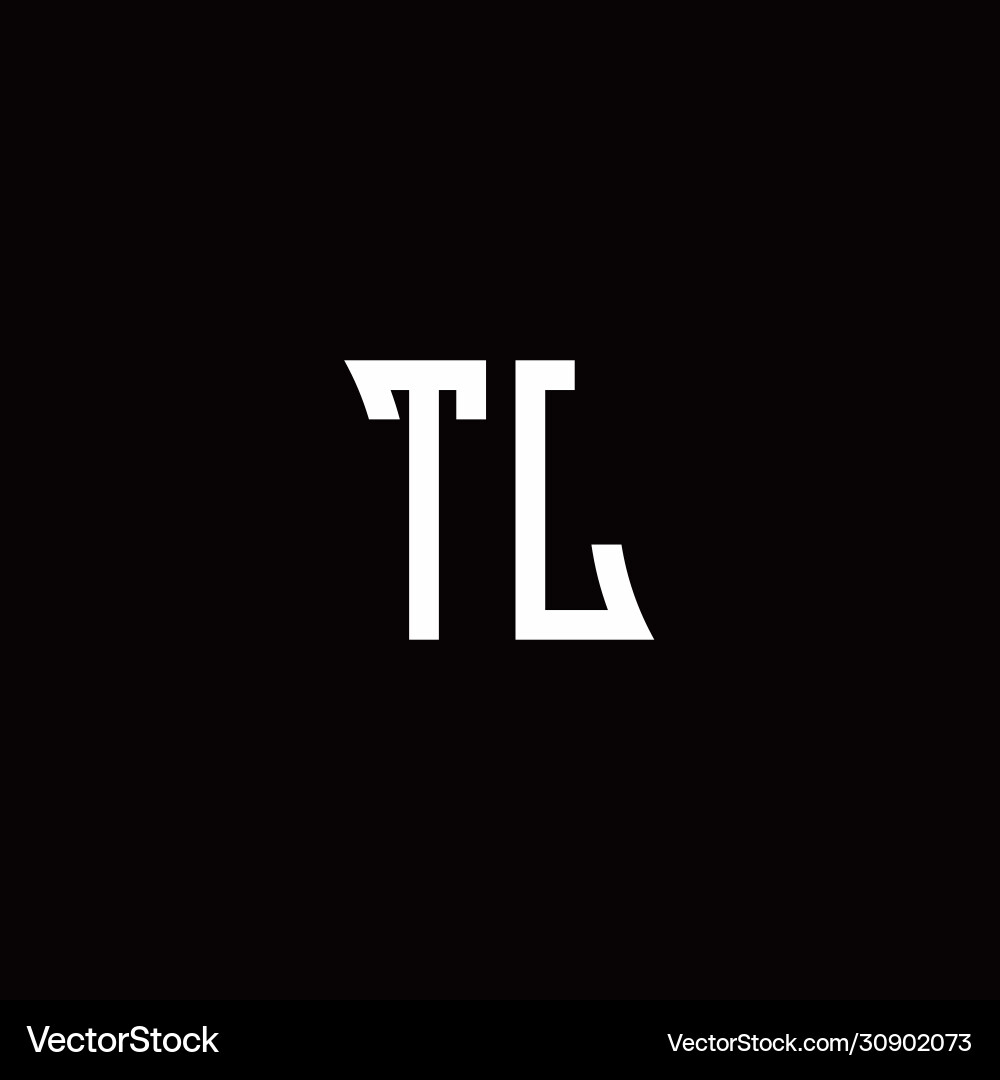 Tl monogram logo letter with curved side style Vector Image