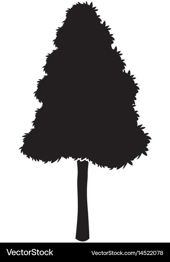 Black tree silhouette nature plant Royalty Free Vector Image