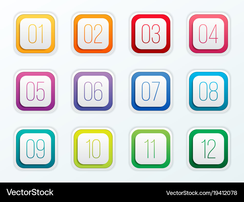 Creative of number bullet Royalty Free Vector Image