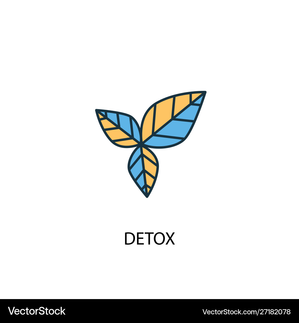 Detox concept 2 colored line icon simple yellow Vector Image