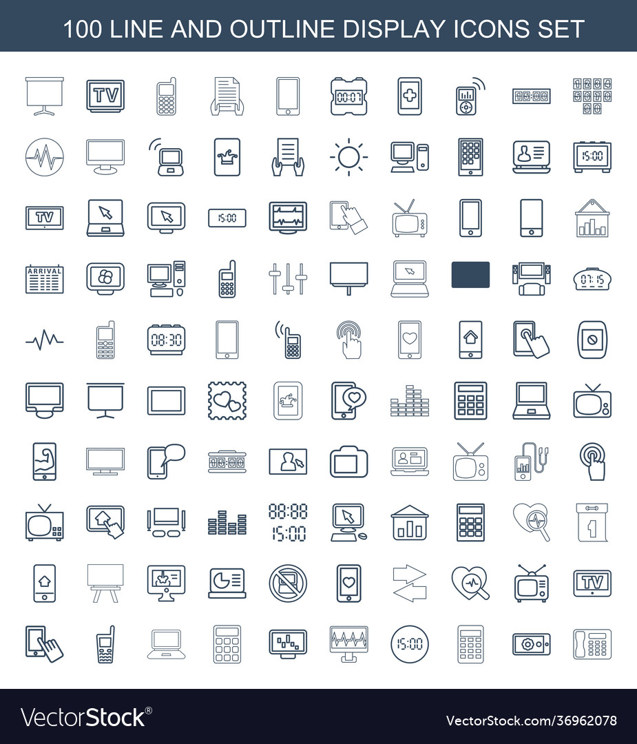 Display icons Royalty Free Vector Image - VectorStock