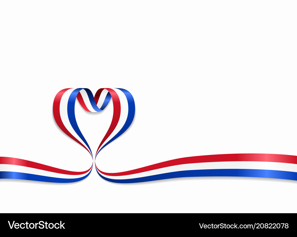 Dutch flag heart-shaped ribbon Royalty Free Vector Image