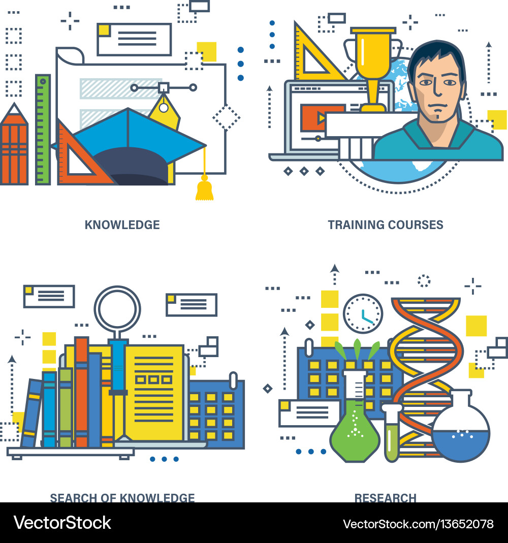 Education search and acquisition of knowledge Vector Image