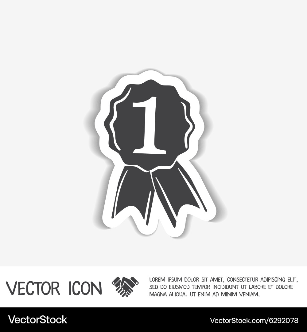 First place ribbon rosette icon victory Royalty Free Vector