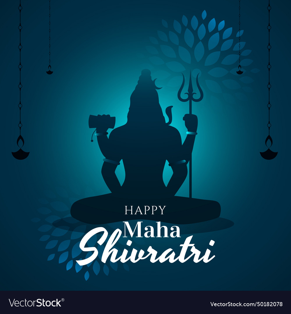 Happy maha shivratri greeting card design Vector Image