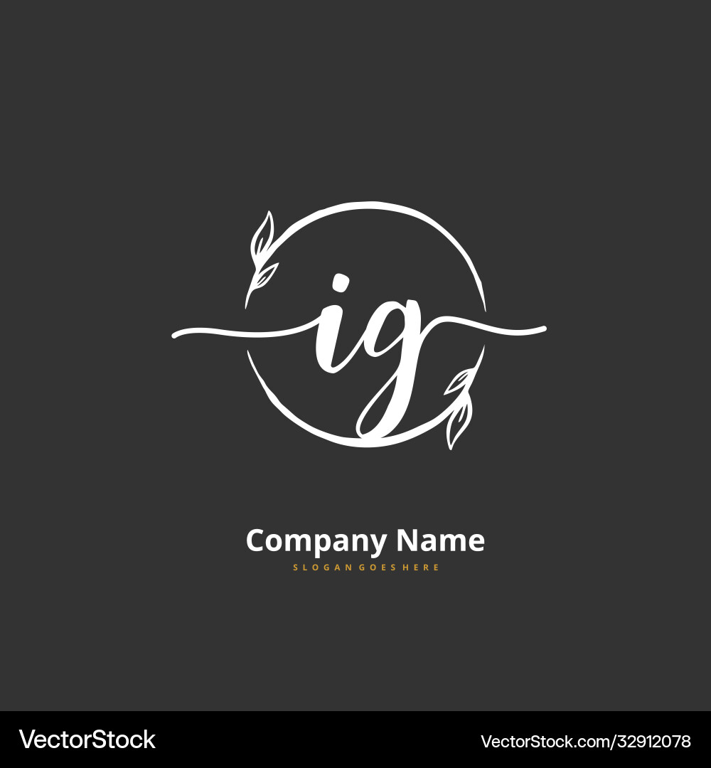 I g ig initial handwriting and signature logo Vector Image