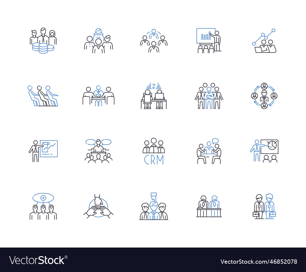 Interview line icons collection questions Vector Image Interview line icons collection questions Vector Image