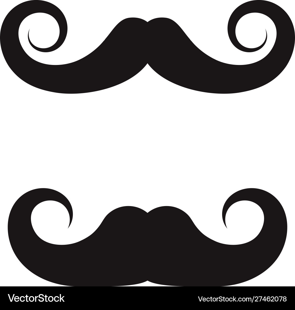 Mustache icon logo template Royalty Free Vector Image