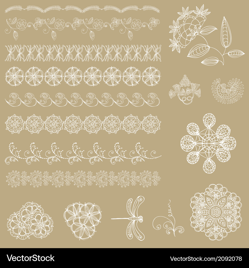Set of lace ribbons Royalty Free Vector Image - VectorStock
