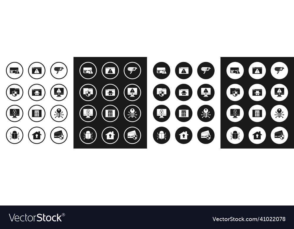 Set security camera browser incognito window Vector Image Set security camera browser incognito window Vector Image