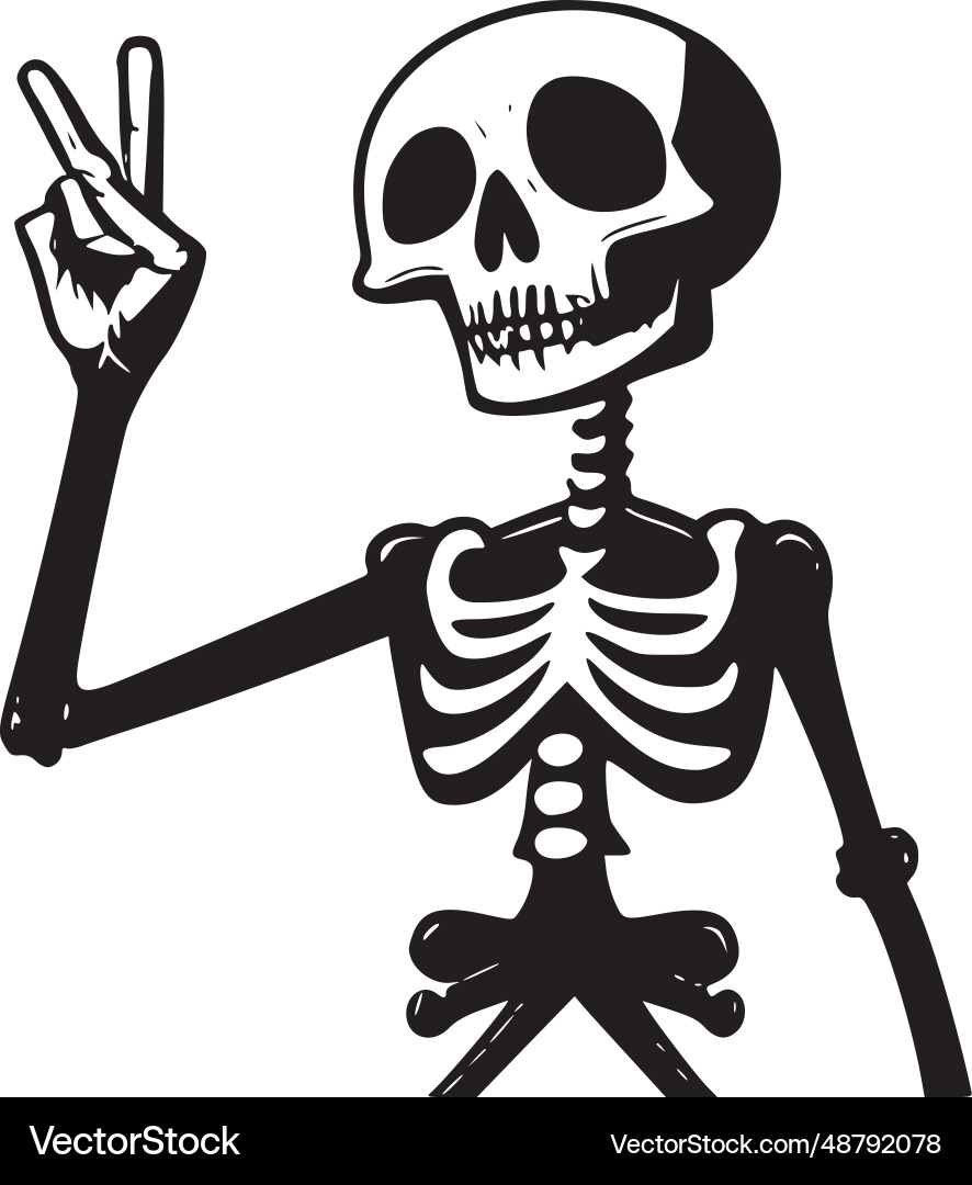 Skeleton peace sign - high quality logo ideal Vector Image