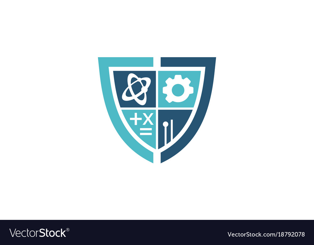 Technology science study shield support Royalty Free Vector