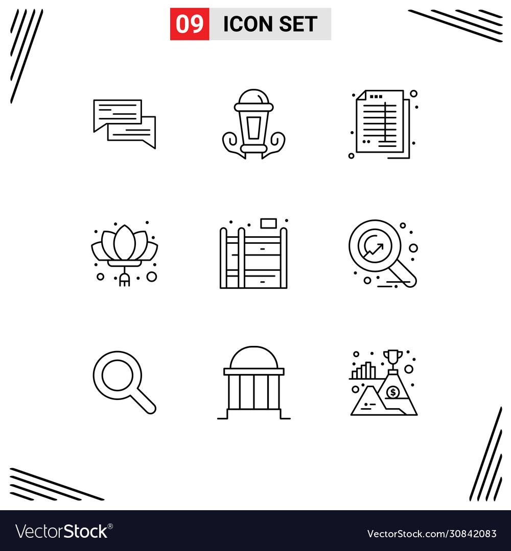 9 user interface outline pack modern signs Vector Image 9 user interface outline pack modern signs Vector Image