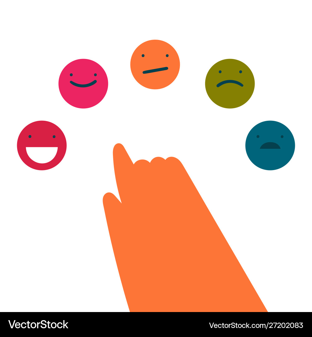 A person chooses a positive emotion Royalty Free Vector
