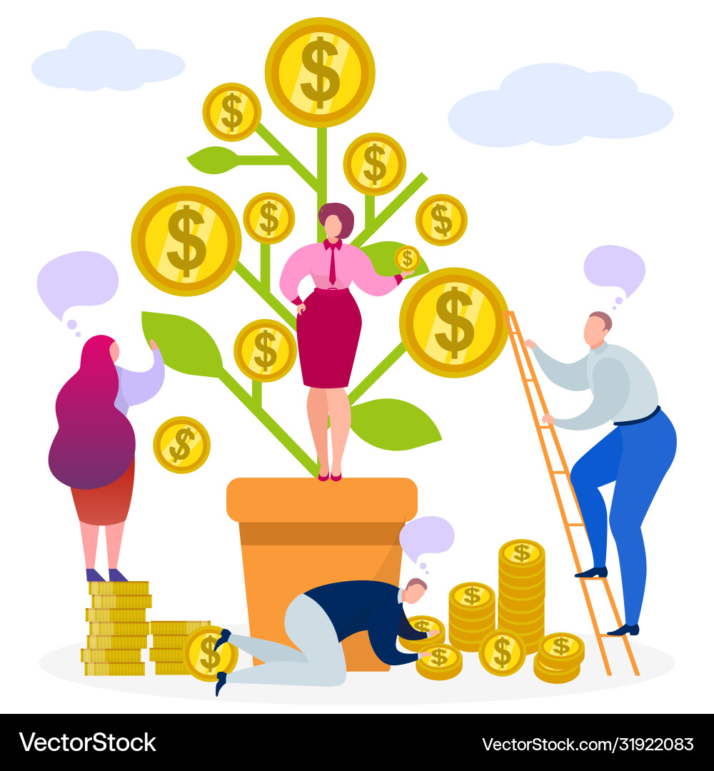 Business money tree finance Royalty Free Vector Image