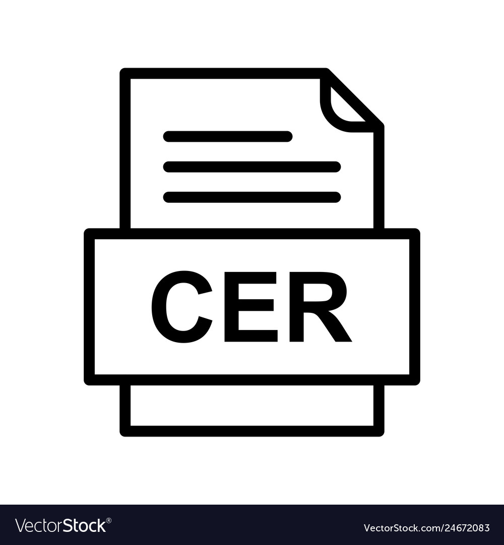 Cer file document icon Royalty Free Vector Image