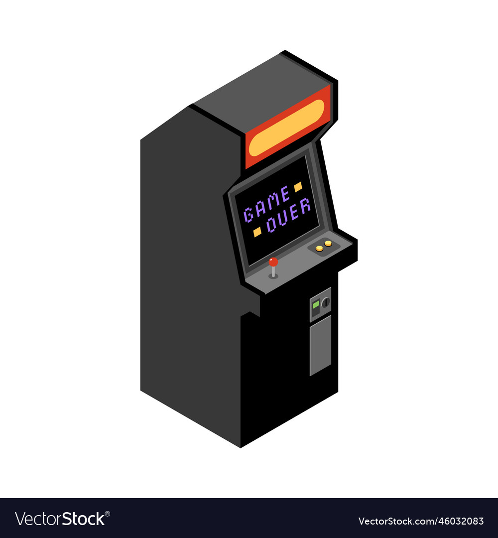 Gaming machine isometric composition Royalty Free Vector