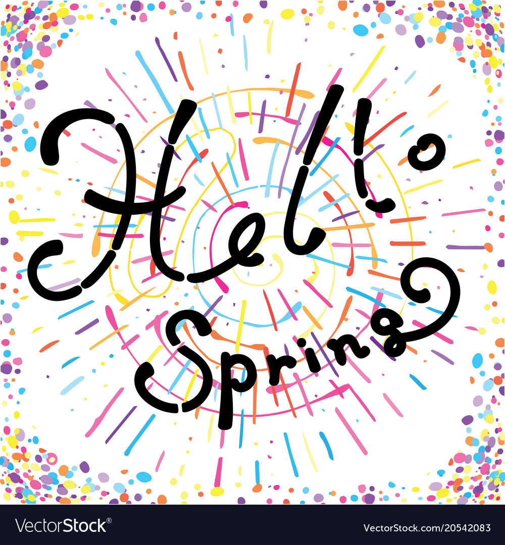 Hello spring concept Royalty Free Vector Image