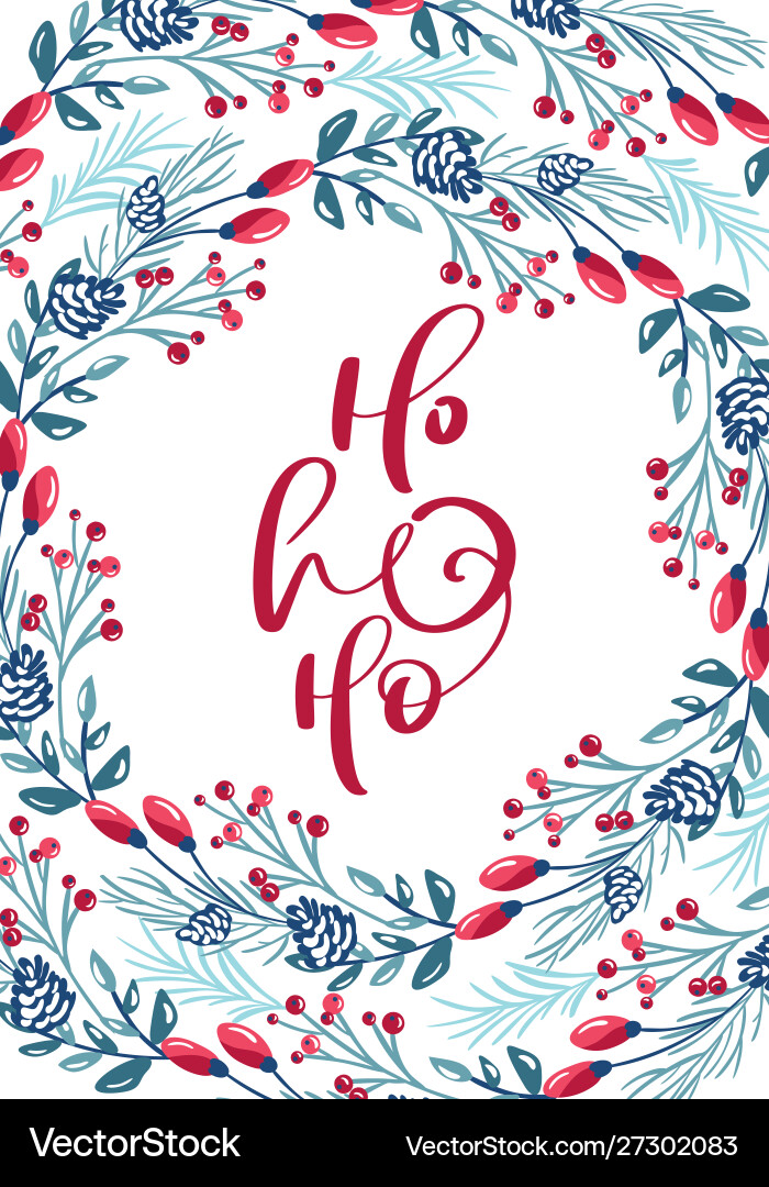 Ho ho ho calligraphic lettering hand written text Vector Image