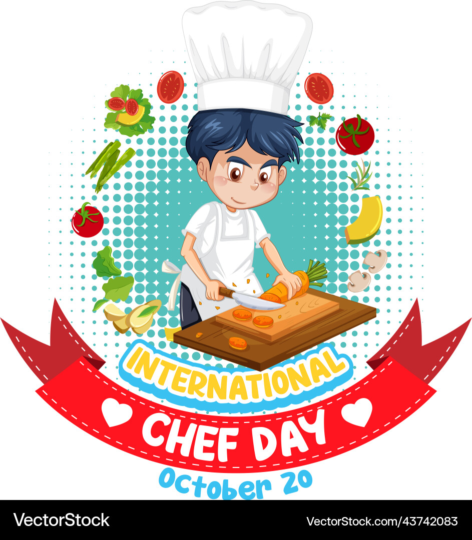 International chef day poster design Royalty Free Vector