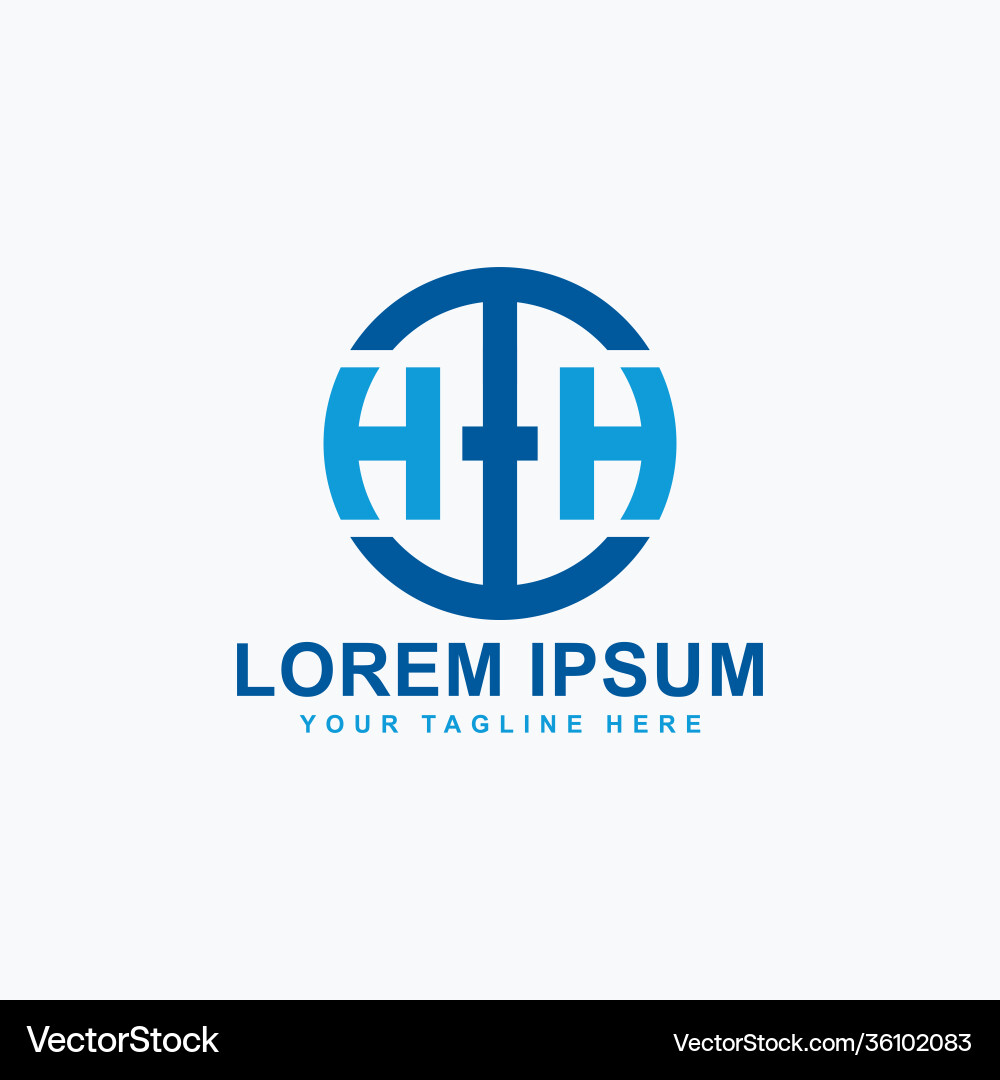 Letter h and circle logo design h monogram Vector Image